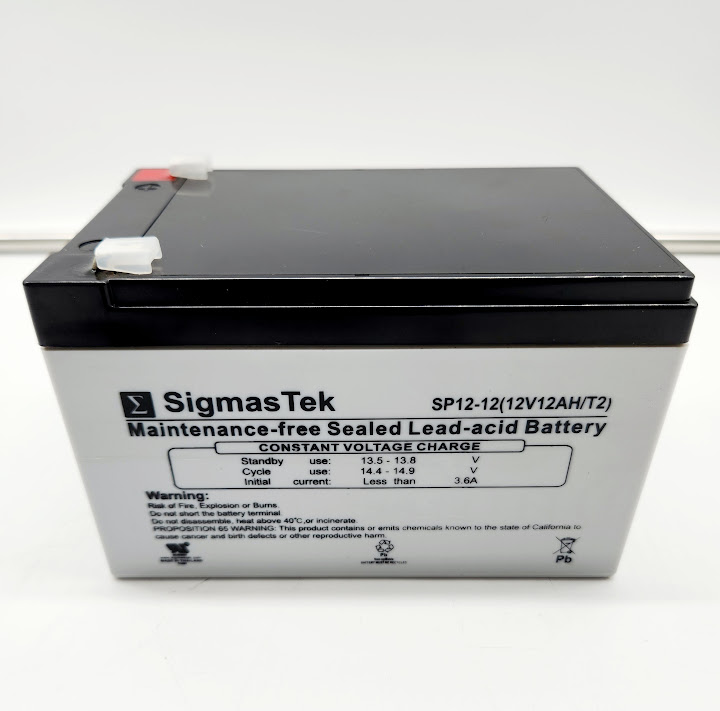 SigmasTek Battery, SP12-12 (12V12AH/T2) - Atlanta Fitness Repair