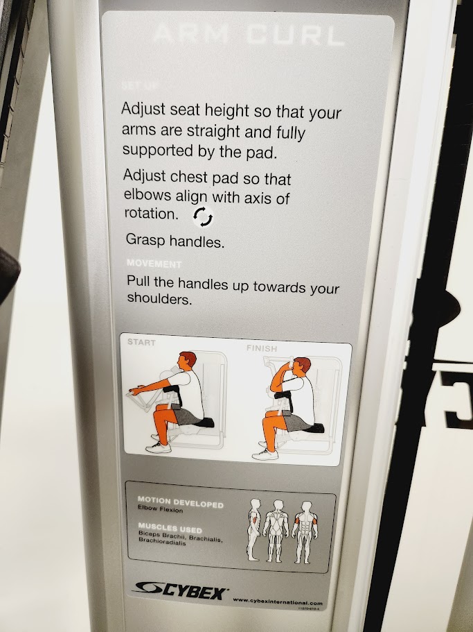 Cybex Eagle Arm / Bicep Curl 11070 - Atlanta Fitness Repair